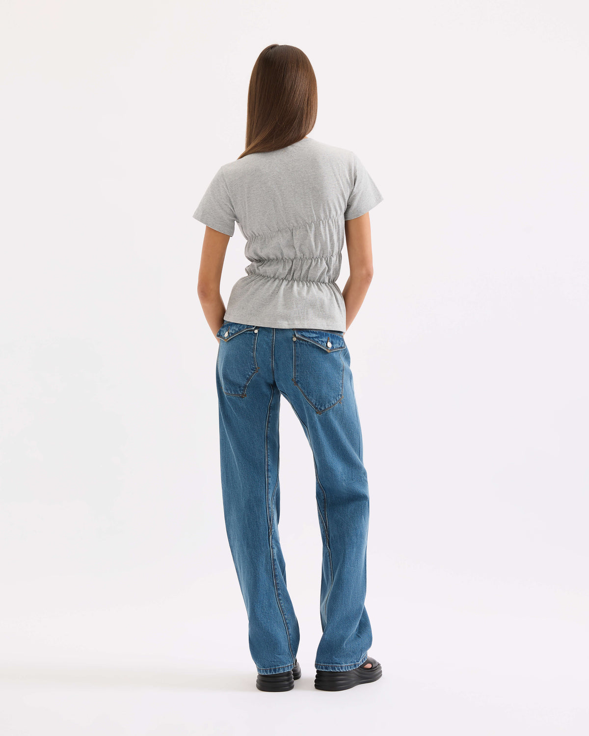 Scrunched Tee - Grey