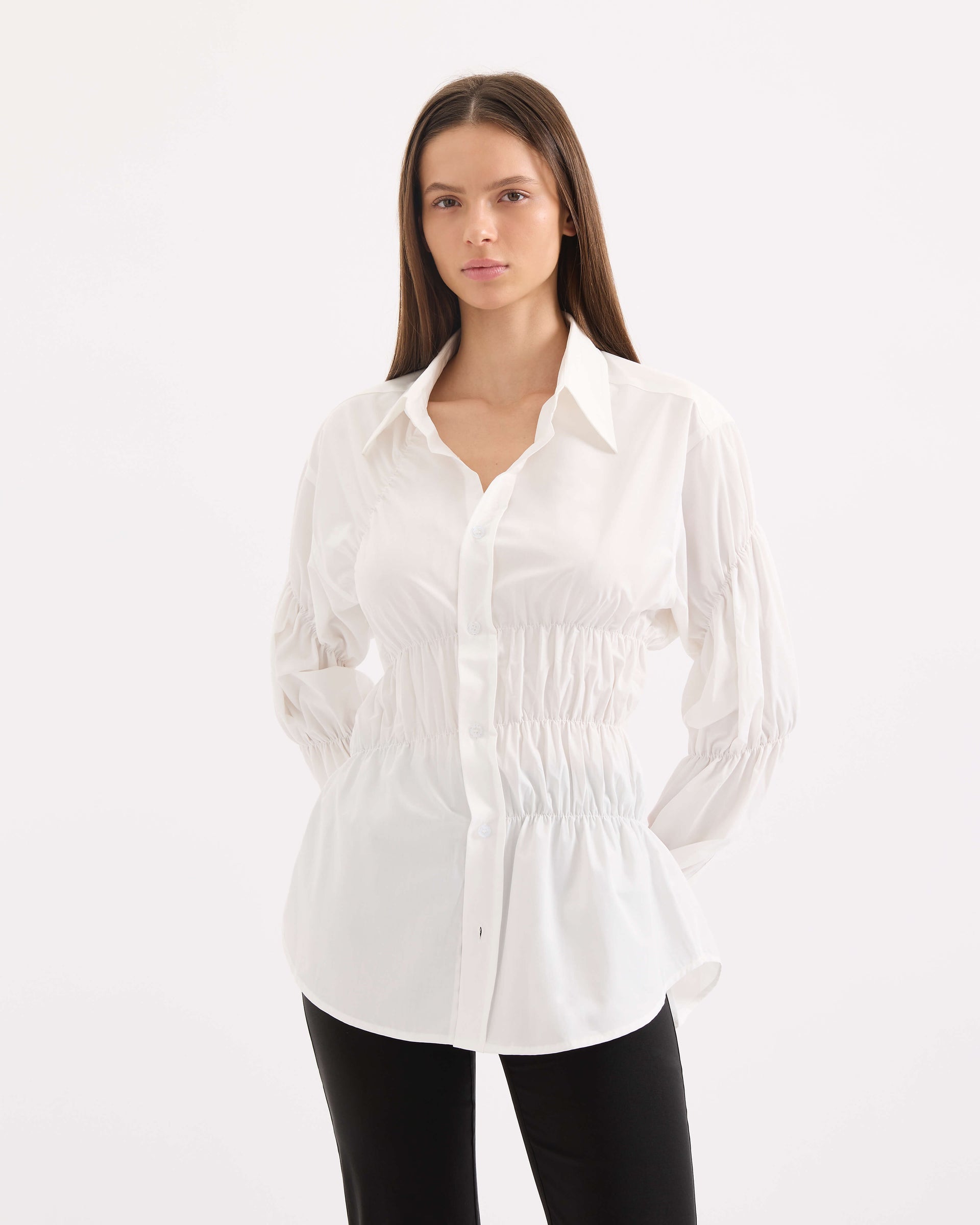 Scrunched Shirt - White