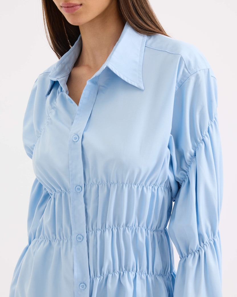 Scrunched Shirt - Milk Blue
